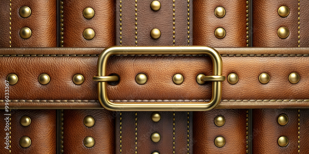Seamless 4k photo texture of brown leather belts with brass rivets and ...