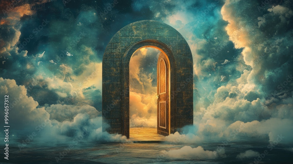 Conceptual artwork featuring surreal doors exploring themes of way and ...