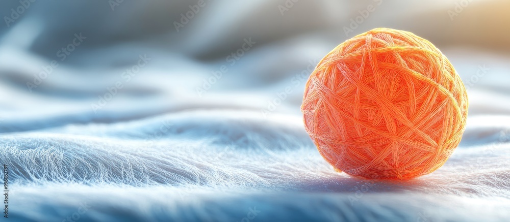 Surreal ball of thread with an inflated 3D string effect representing ...