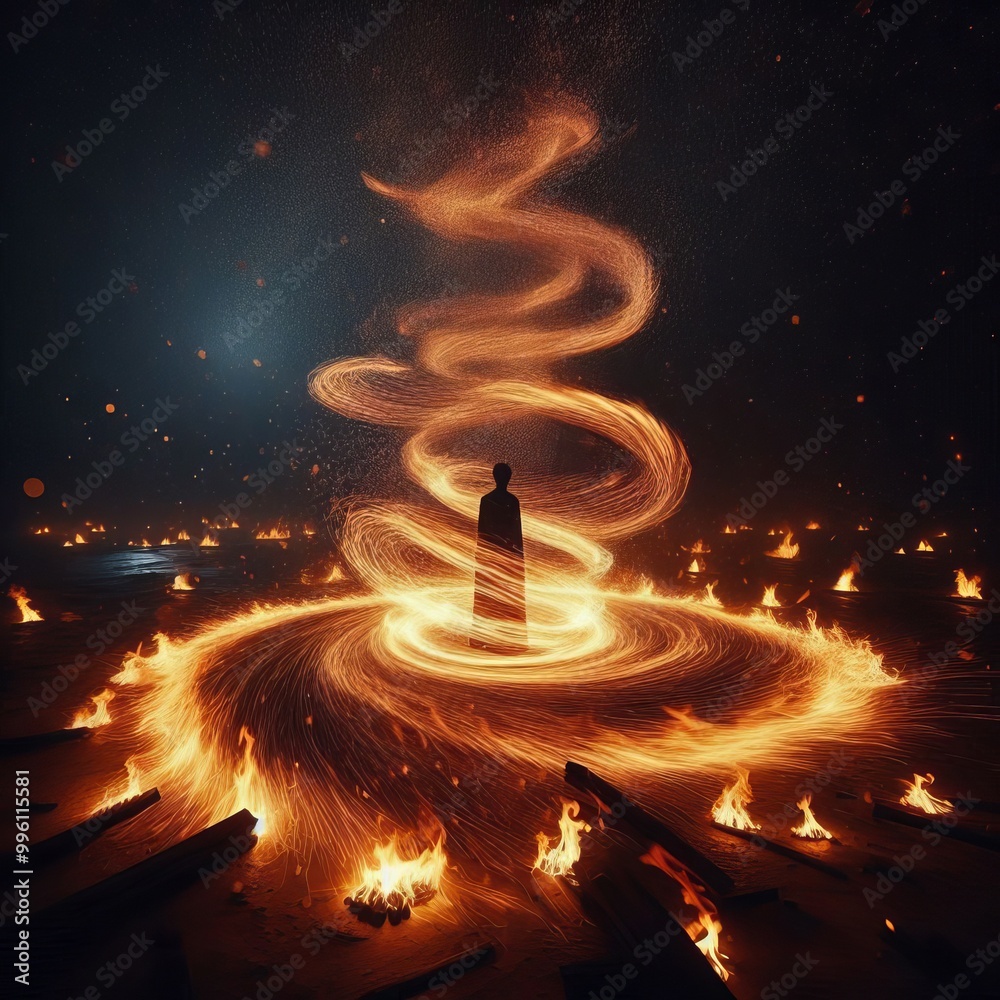 Slow Shutter Speed of Fire Fire captured with slow shutter showi Stock ...