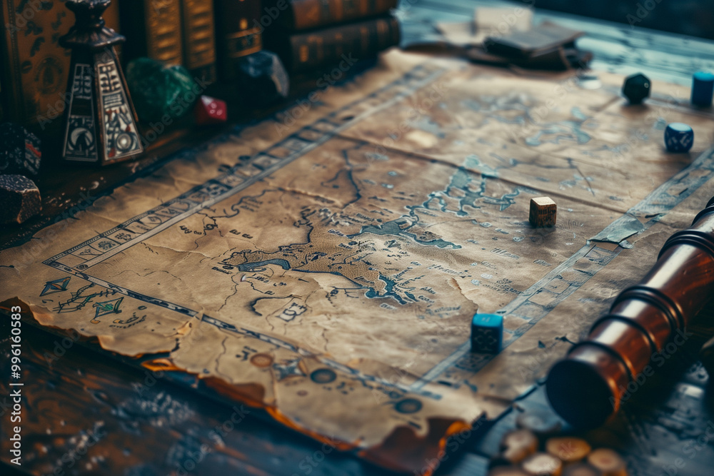 Role-playing Game Map of Fantasy Magical Worlds for Tabletop Role ...