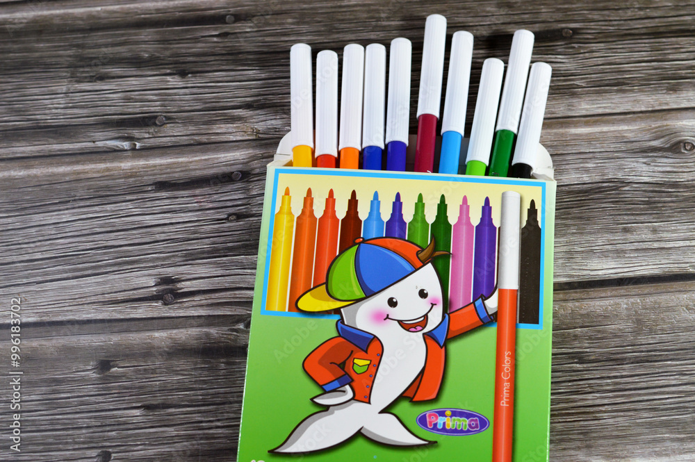 Cairo, Egypt, September 13 2024: Prima intensive colors, watercolor ...