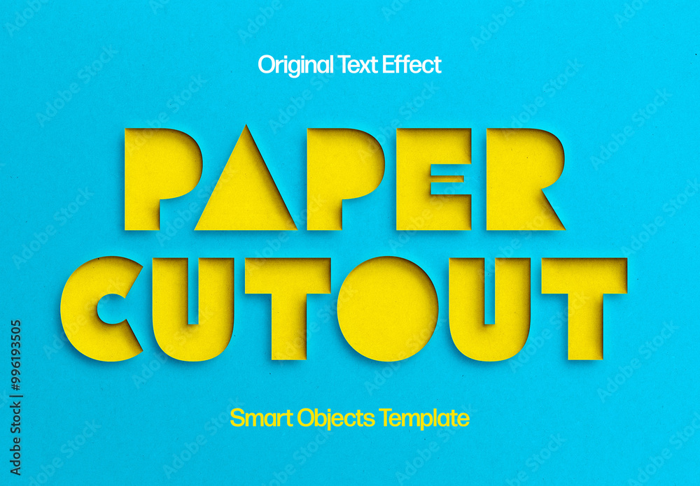 Colorful Cutout Text Effect Mockup Stock Template | Adobe Stock