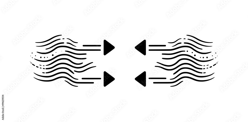 The compression icon set contains a modern symbol of pressure. A ...