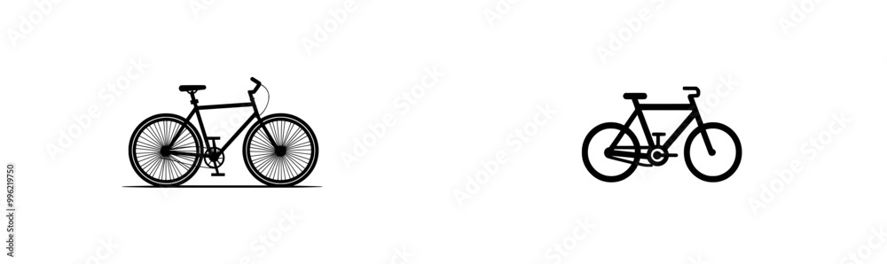 Symbol for website and mobile app with bicycle icon on transparent ...