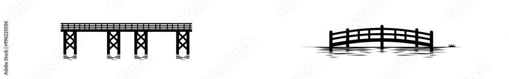 The symbol of a railway bridge with beams and supports represents ...