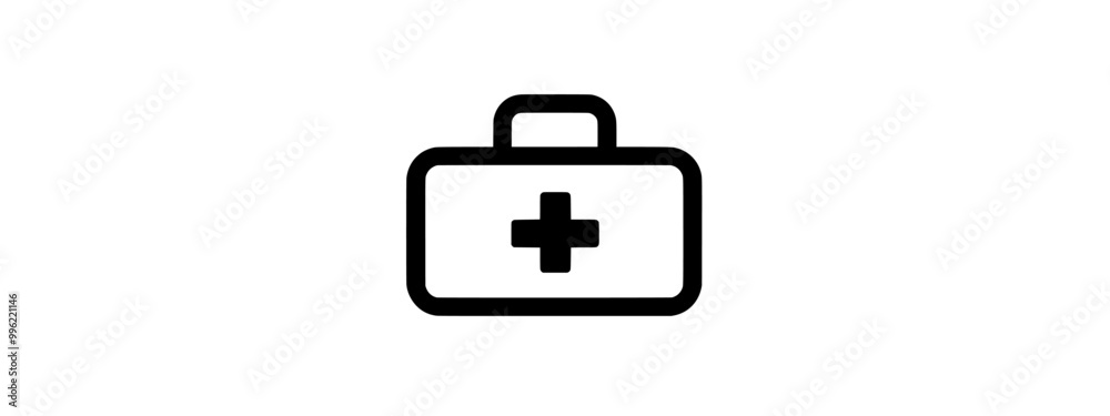 Medical briefcase icon simple trendy flat style line and solid ...