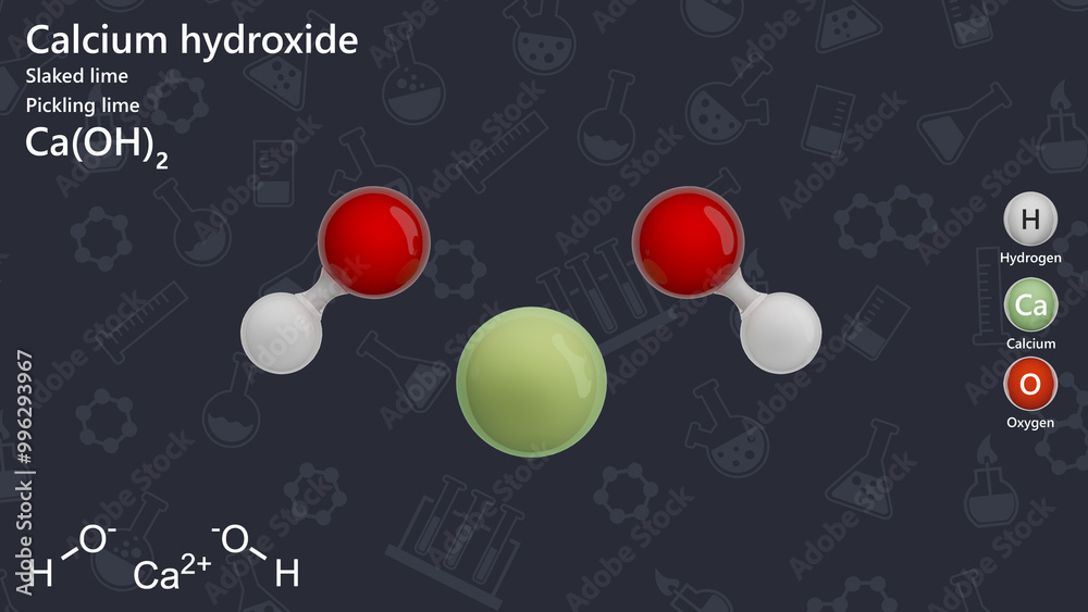Molecule Calcium hydroxide (slaked lime) is an inorganic compound with ...