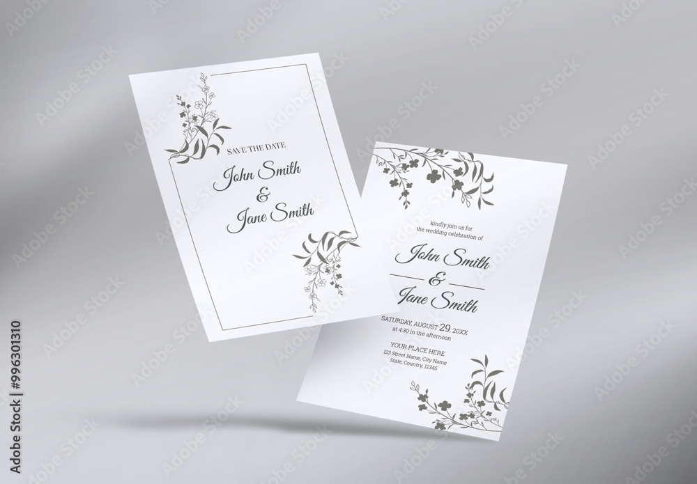Classic Wedding Invitation Card Design Template Stock Template | Adobe ...