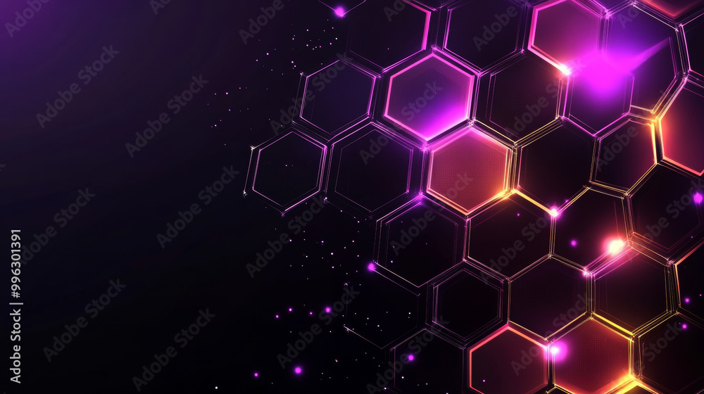 Abstract technology background featuring a futuristic hexagon design ...