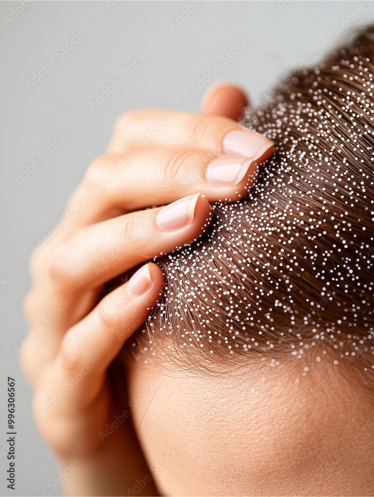 Psoriasis Vulgaris, psoriatic skin disease in head hair, itchy, and ...