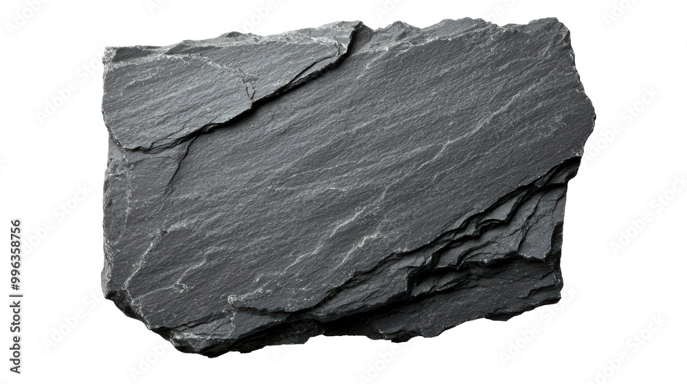 Photo Dark gray slate rock with a layered sedimentary structure and ...