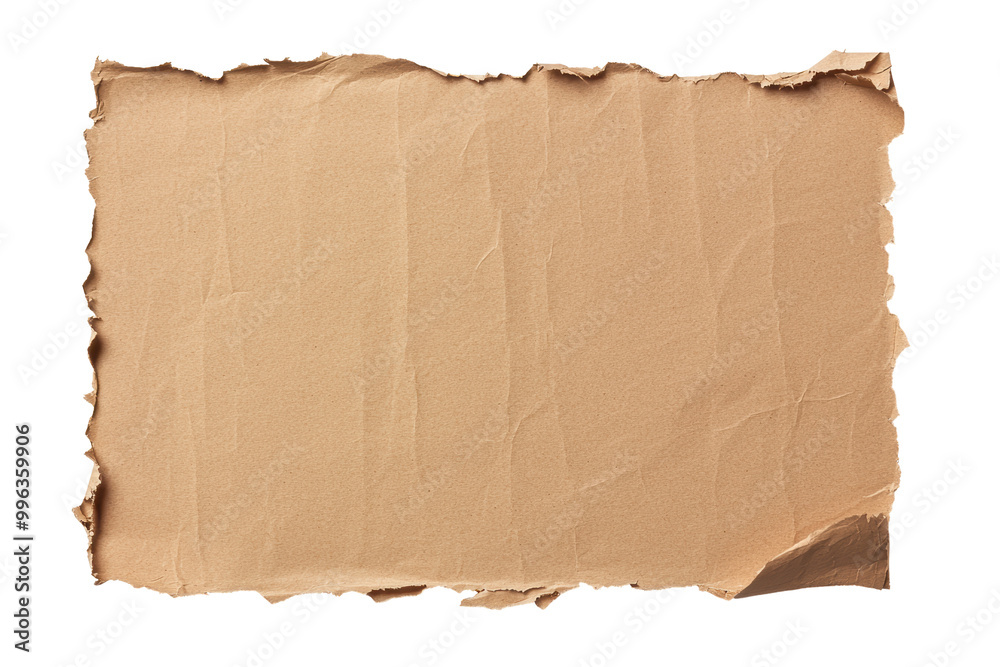 Brown ripped paper with rough, torn edges and a weathered appearance ...