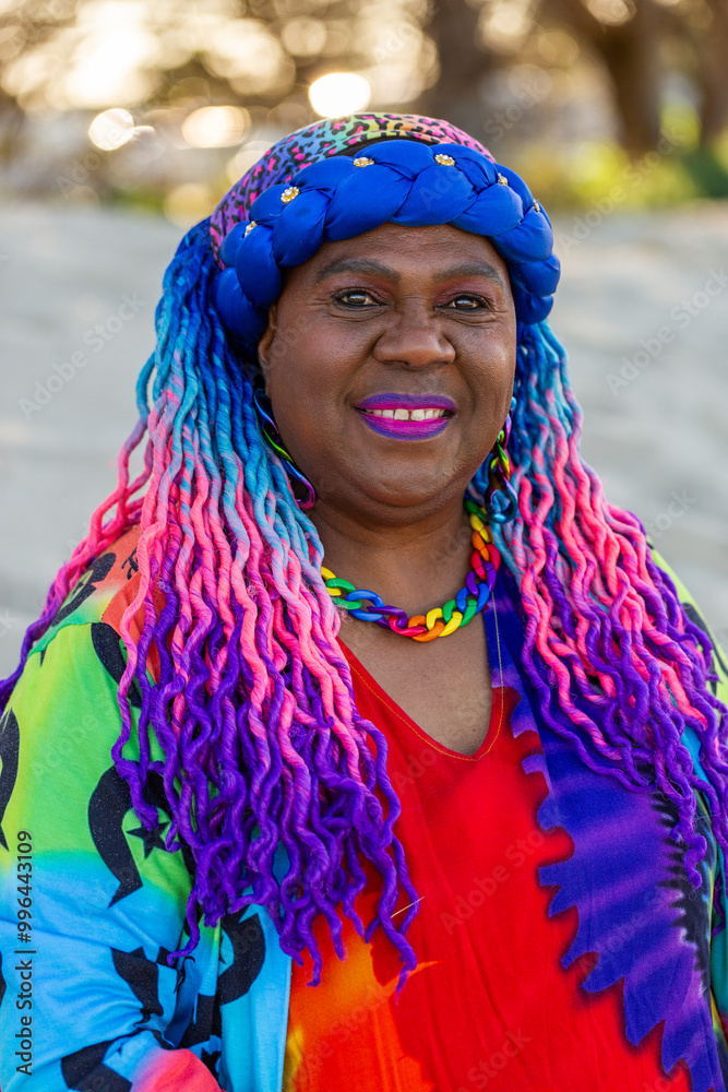 Portrait of First Nations Australian Torres Strait Islander woman in ...