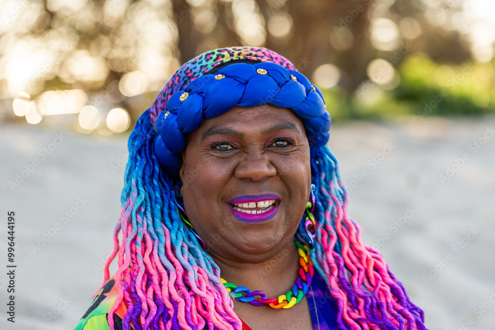 Portrait of First Nations Australian Torres Strait Islander woman in ...