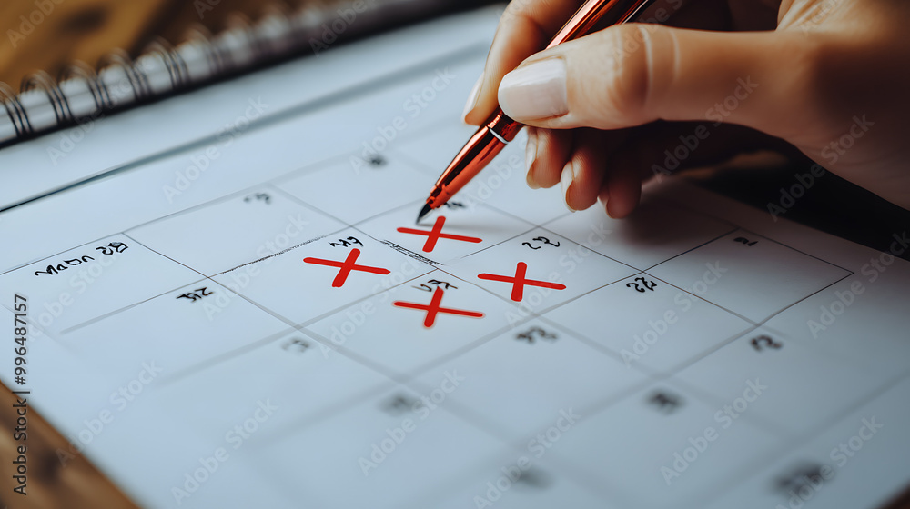 A Hand Holding an Ink Pen and Making a Check Mark on a Paper ...