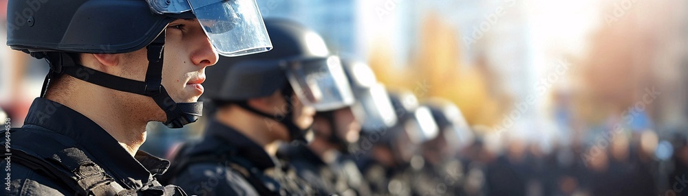 Riot Police Stand Firm Amid Peaceful Protest - Tension and Unity in ...