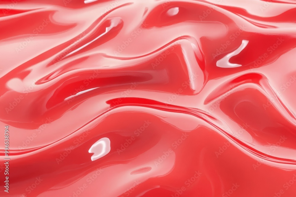 There is a wave pattern or swirl texture on red wallpaper that will be ...