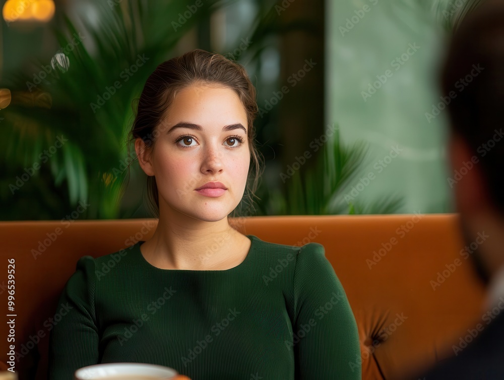 Bank lounge area with velvet chairs, glass partitions, high-end coffee ...