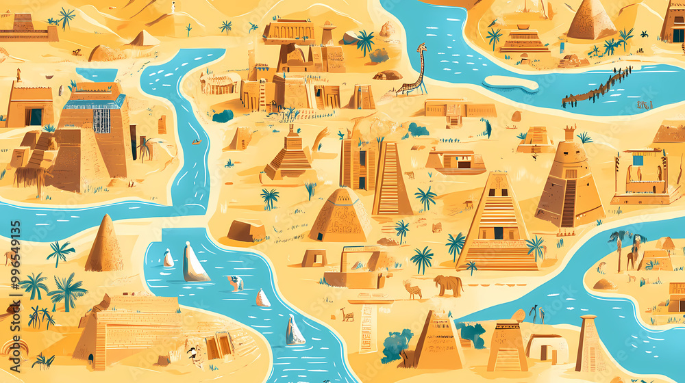 ภาพประกอบสต็อก Mind map of ancient civilizations exploring key aspects ...