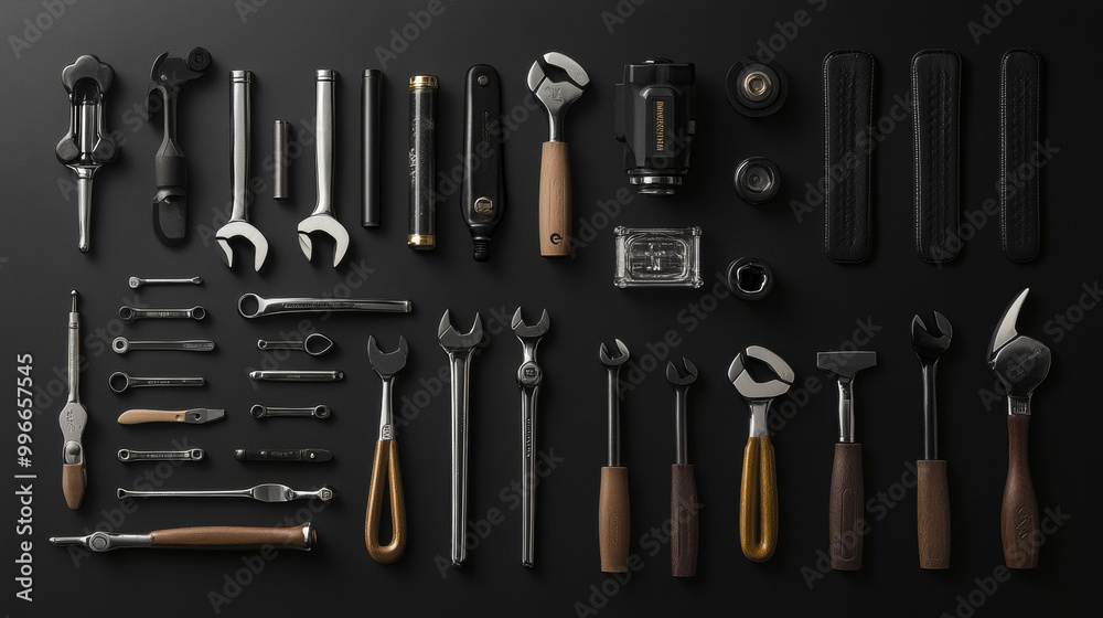 Illustrate a customized maintenance set with personalized tools or ...