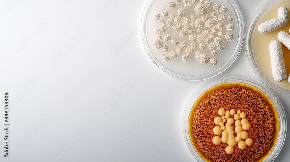 Bacterial colonies forming intricate patterns in clear agar plates ...