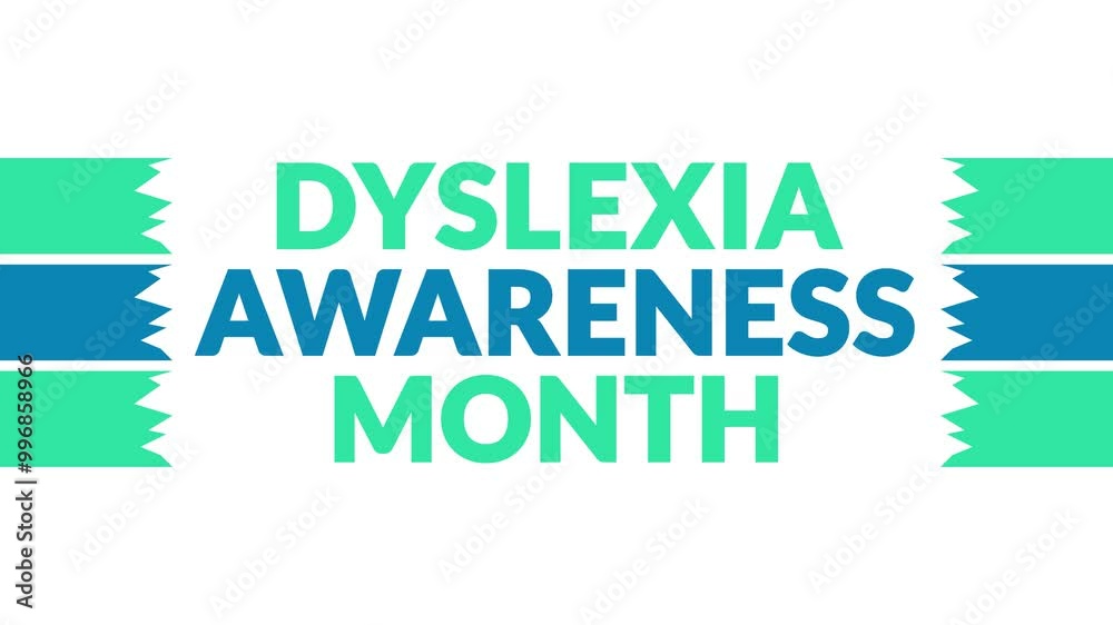 Dyslexia Awareness Month In and Out text from split line animation on a ...