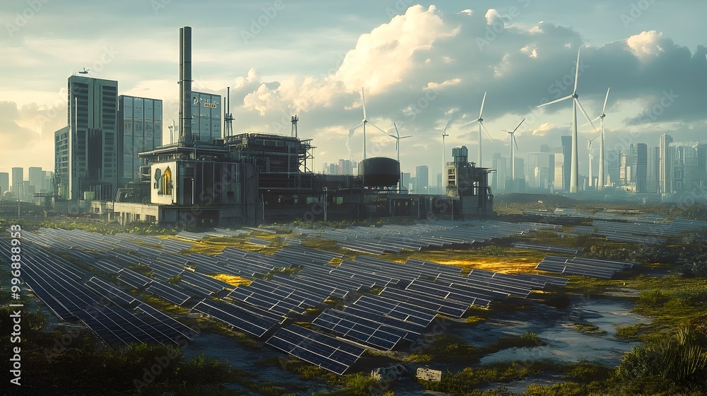 Renewable energy projects transforming urban centers with futuristic ...