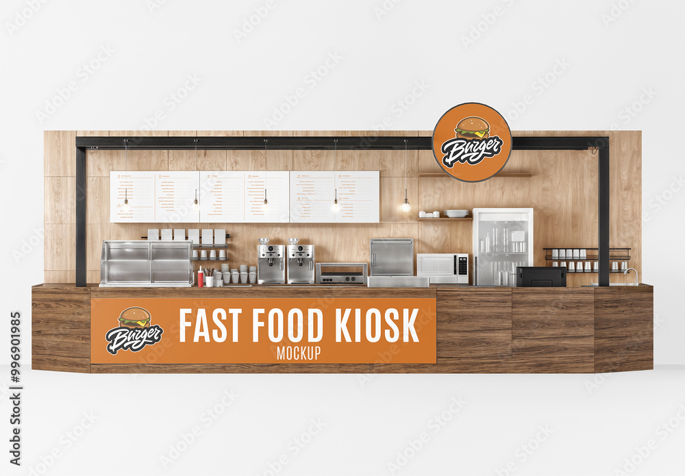 Fast Food Kiosk Mockup Stock Template | Adobe Stock