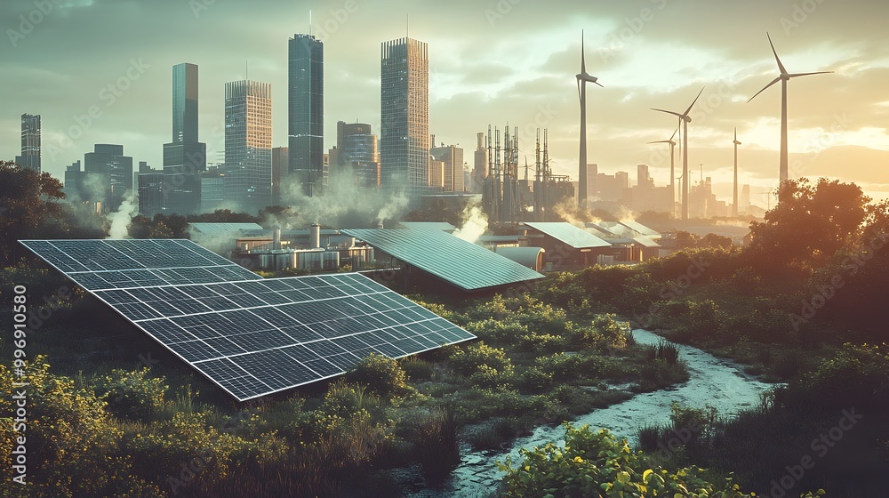 Sustainable Urban Transformation Renewable Energy Powering Futuristic ...