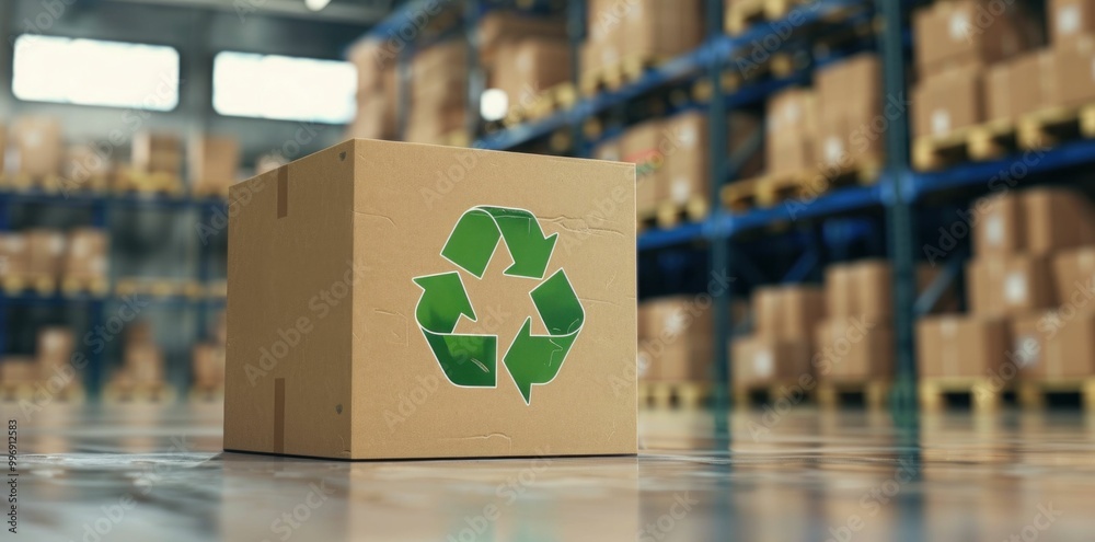 recyclable packaging, cardboard box, sustainable materials, warehouse ...