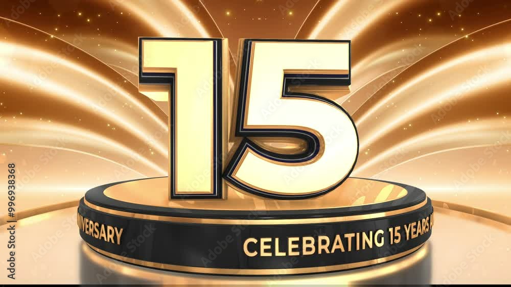 15 years, 15th anniversary video, backdrop, background, backdrop in 3D ...