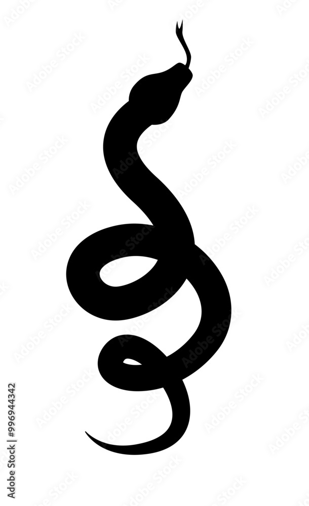 Snake silhouette. Chinese Zodiac of 2025. Beautiful set of red snakes ...