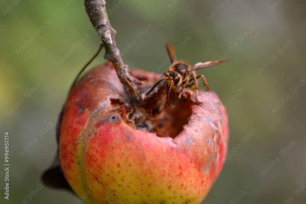 The common hornet (Vespa crabro) is a representative of poisonous ...