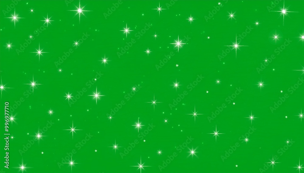 animation of twinkle stars at starry night on green screen background ...