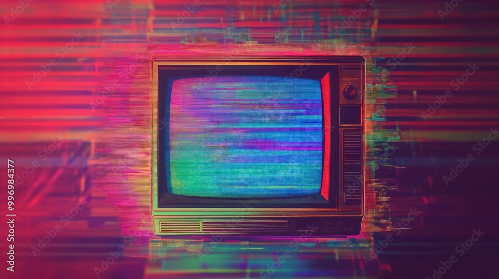 Glitch noise static television VFX. Visual video effects stripes ...