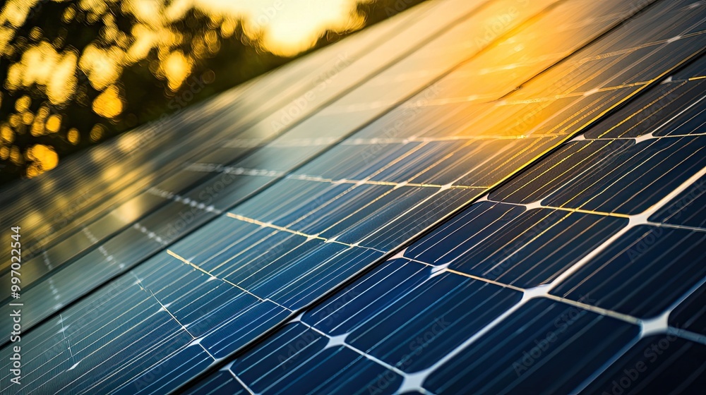 Zoomed-in image of solar panel edges, featuring the connection points ...