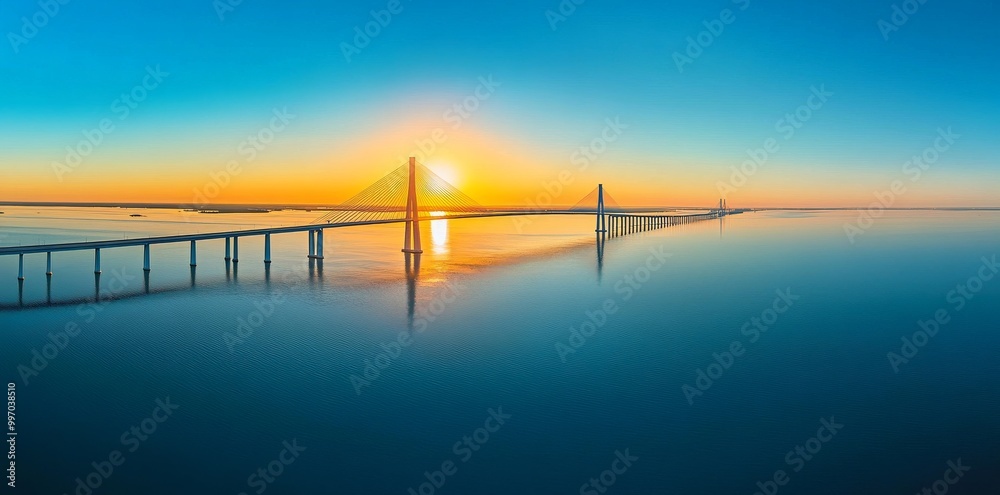 Drone, blue sky, Sunshine Skyway Bridge, architecture, Drone captures ...