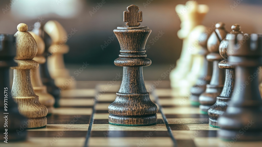 Foto de A strategic concept visualized with a chess board game ...