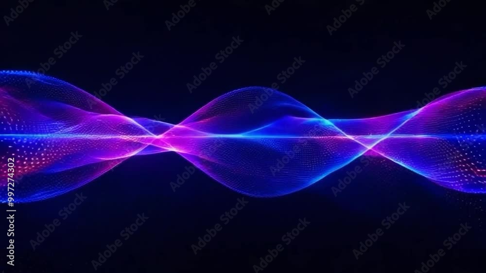 A vibrant holographic wave with shifting rainbow colors flows ...
