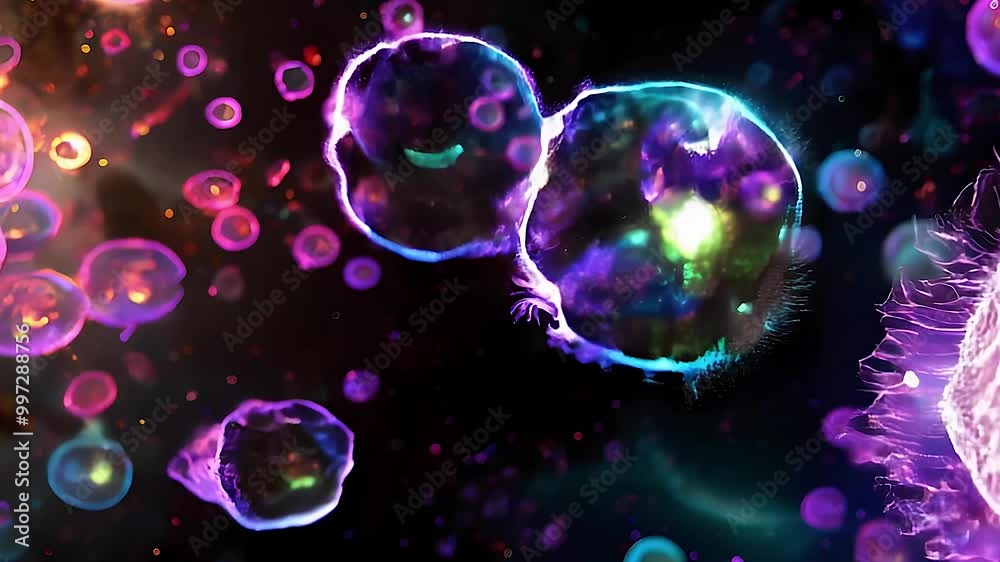 Exploring the vibrant world of microscopic cells in a detailed study ...
