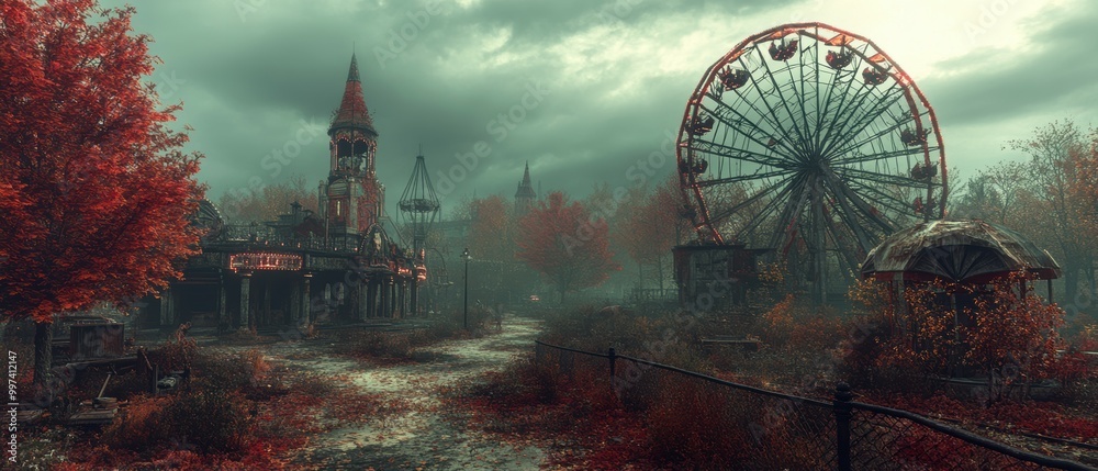 3D render of Halloween render: Zombie apocalypse in a abandoned ...