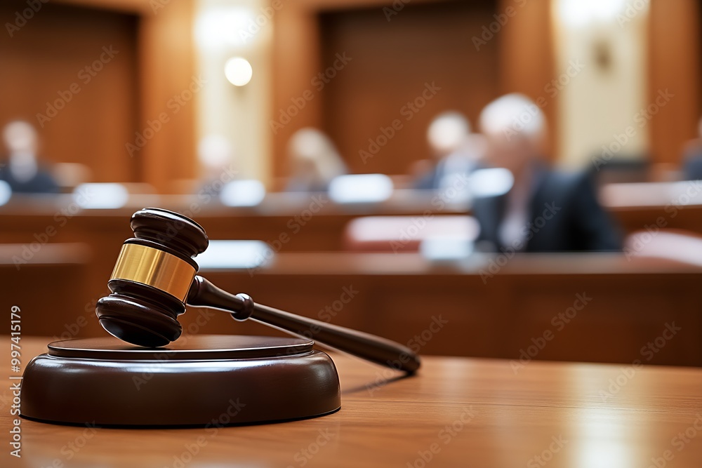 courtroom where a criminal court case is being heard in front of a ...