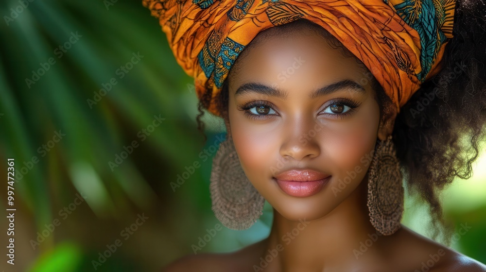 graceful african woman exuding confidence and beauty adorned in ...