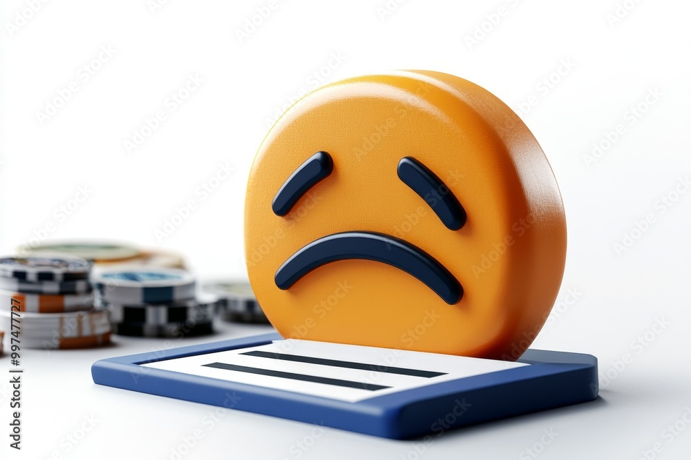 Minimal complaint form icon, showing a simple form with a frown face ...