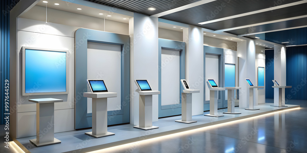Blank booth system with interactive touch screens and digital displays , technology, interactive ...