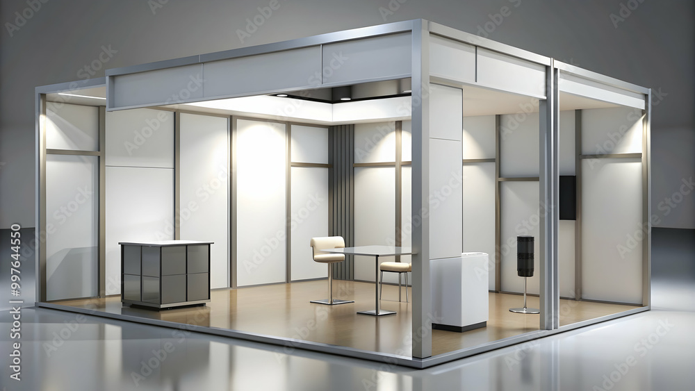 Modern booth system with customizable panels for graphic displays ...