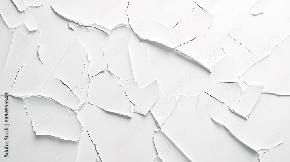 Minimalist white background with abstract broken lines, creating a ...