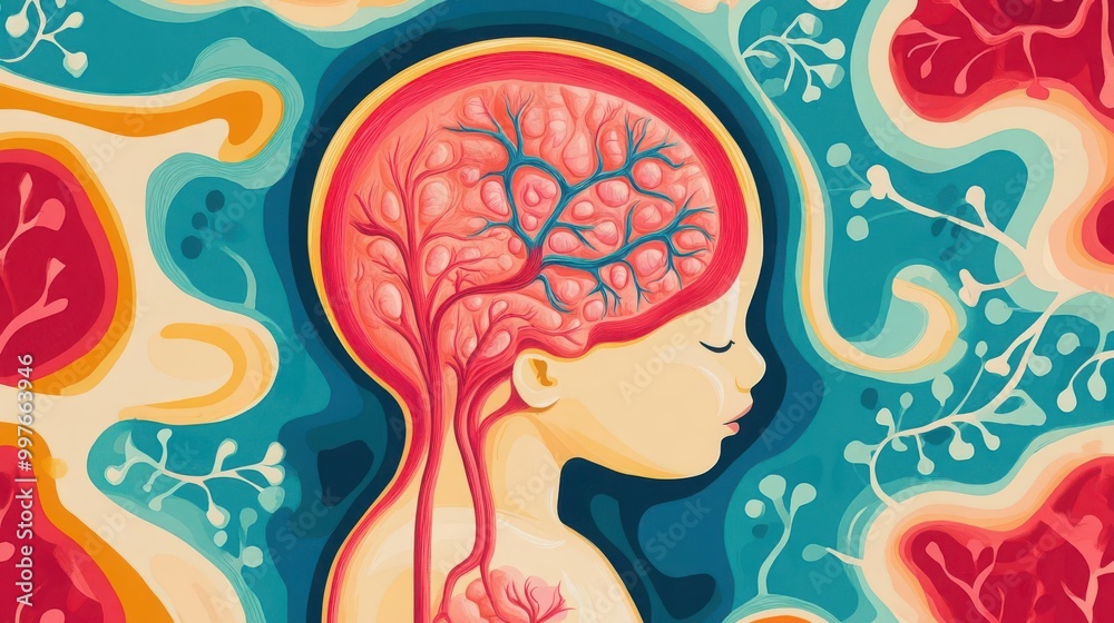 Embryo progressing through trimesters illustrated with vibrant details ...