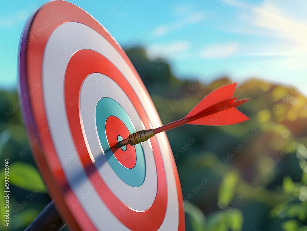 red arrow piercing bullseye of target symbolizes precision and focus in ...